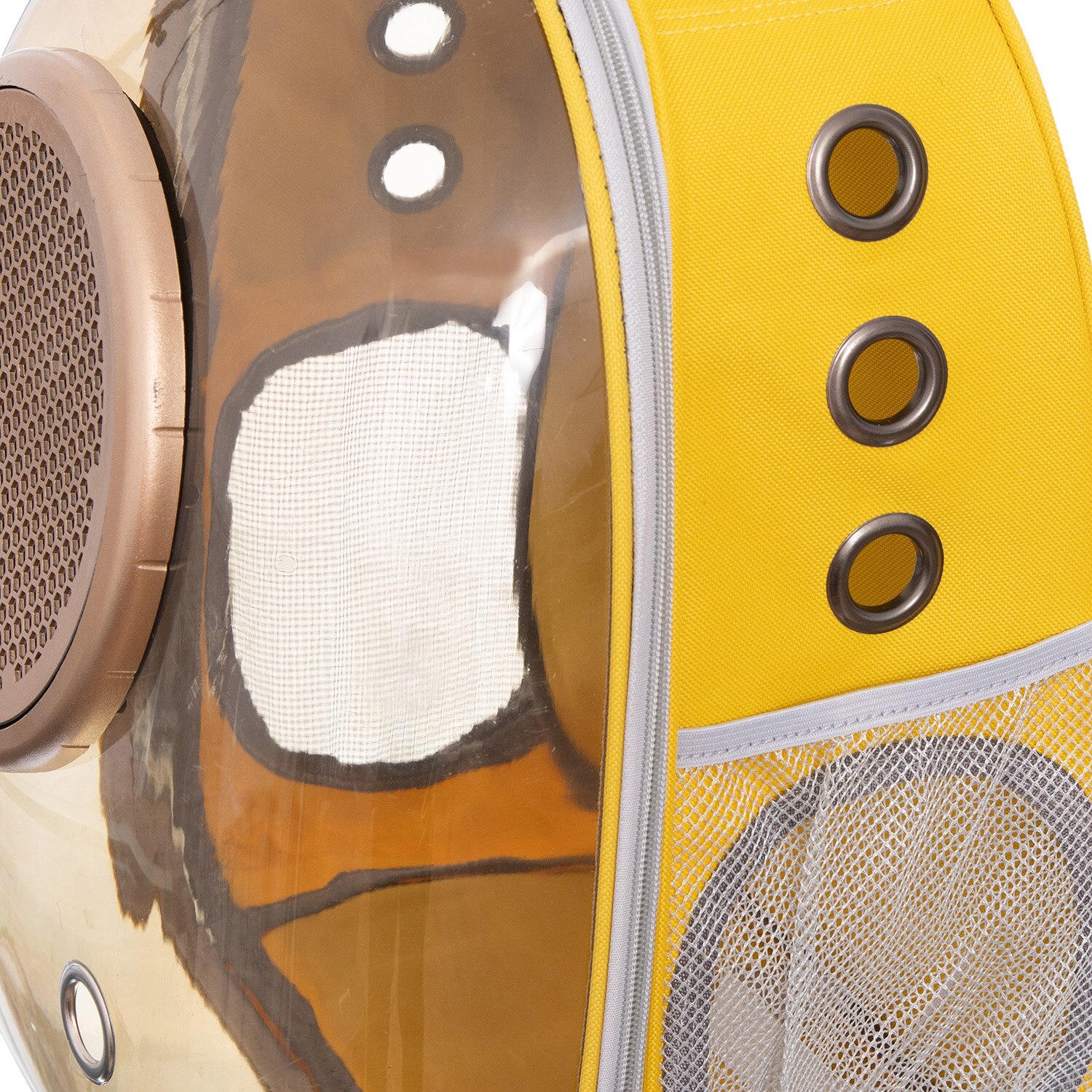 Rucsac transport animale de companie fumuriu hublou cu inel auriu DARO ...