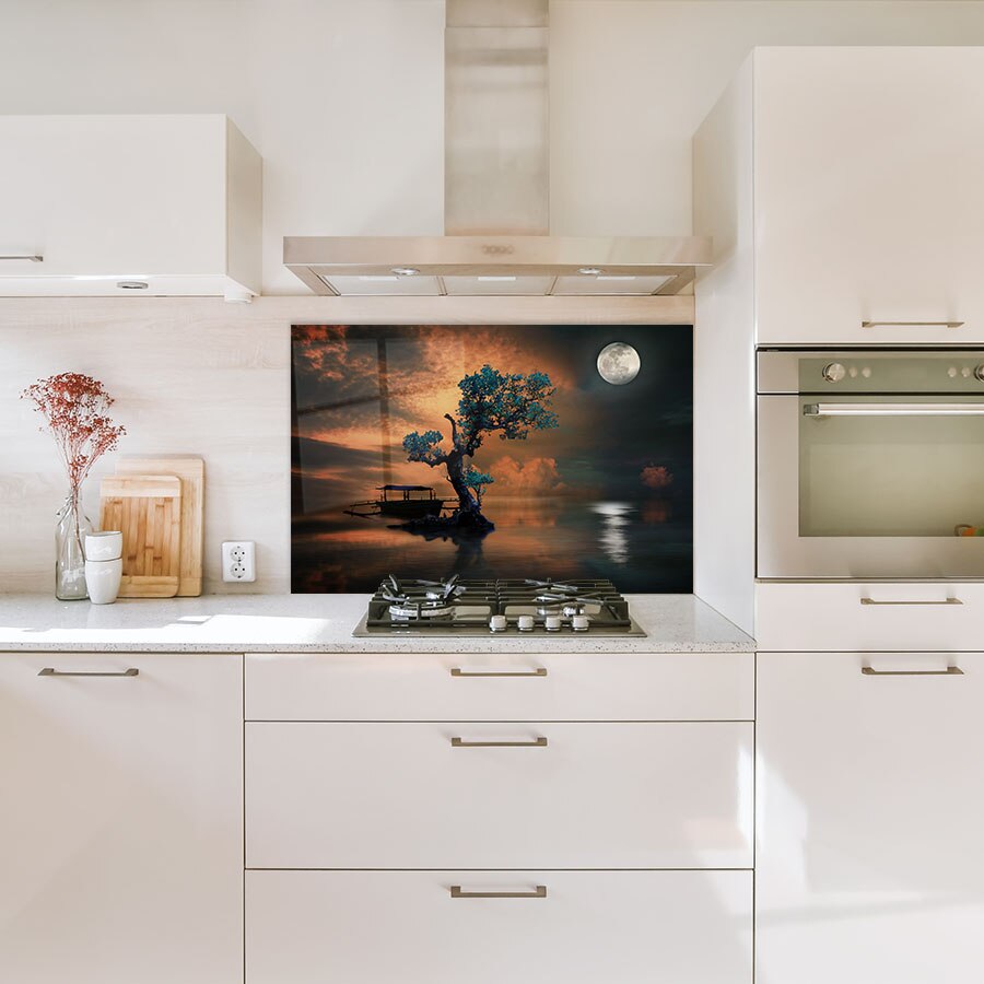 Panou Sticla Bucatarie, Blue Tree, 50x70cm - eMAG.ro