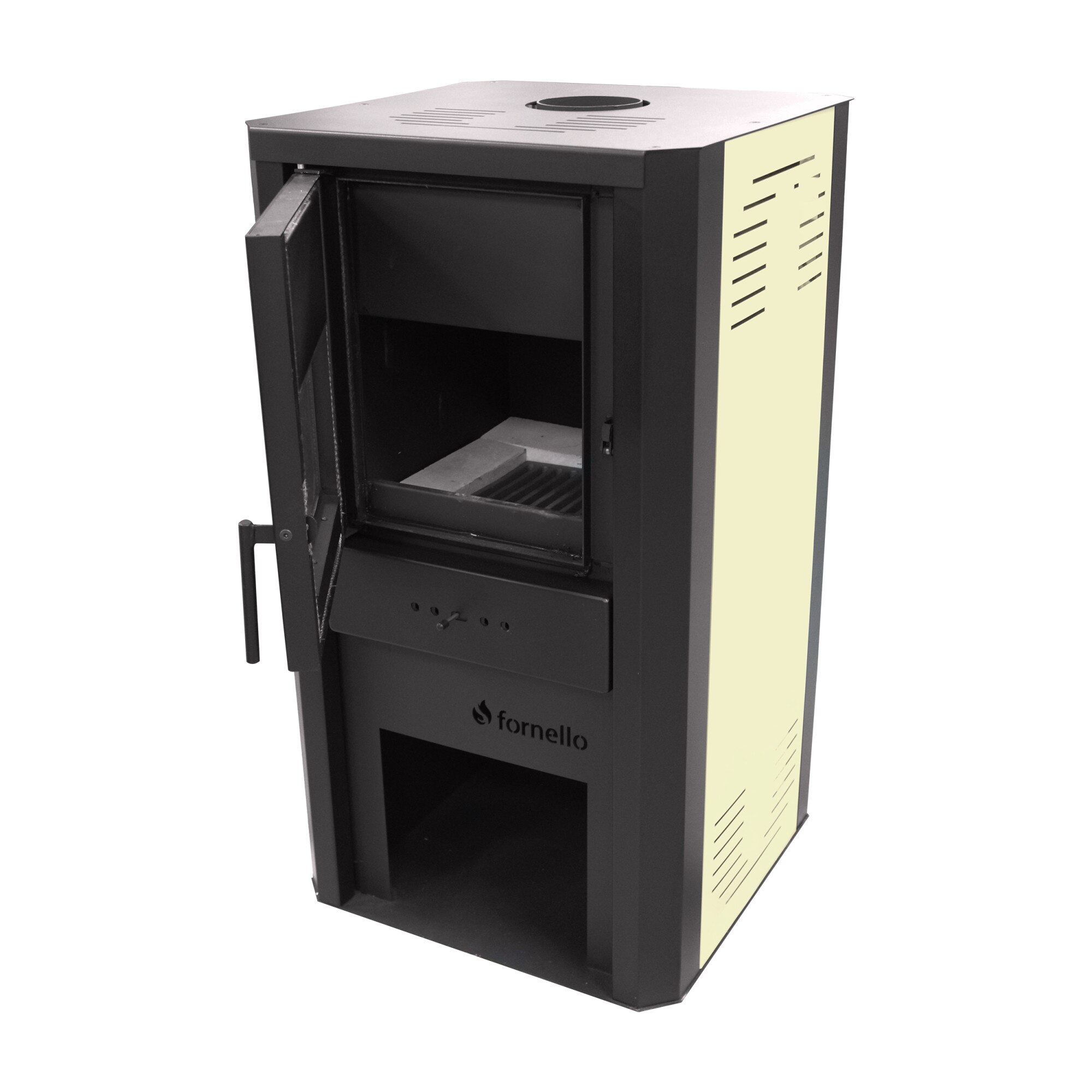 Set Termosemineu pe lemne, brichete si carbune Fornello Novara Ivory 27 ...