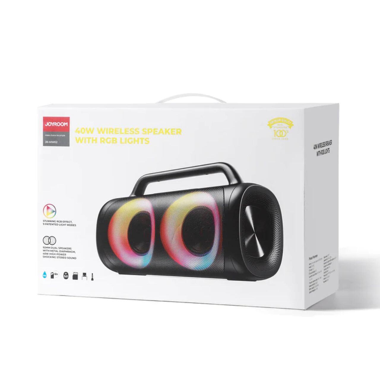 Boxa portabila Joyroom Bluetooth 2500mAh, 40W, cu lumini RGB, Negru ...