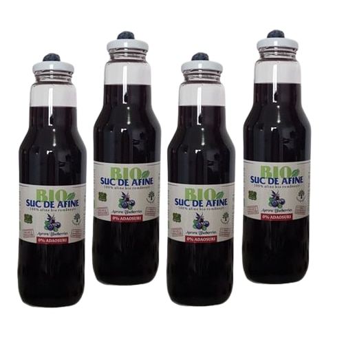 Pachet 4 x sticle de Suc Bio de afine, fara zahar, 100% fruct, 750 ml ...
