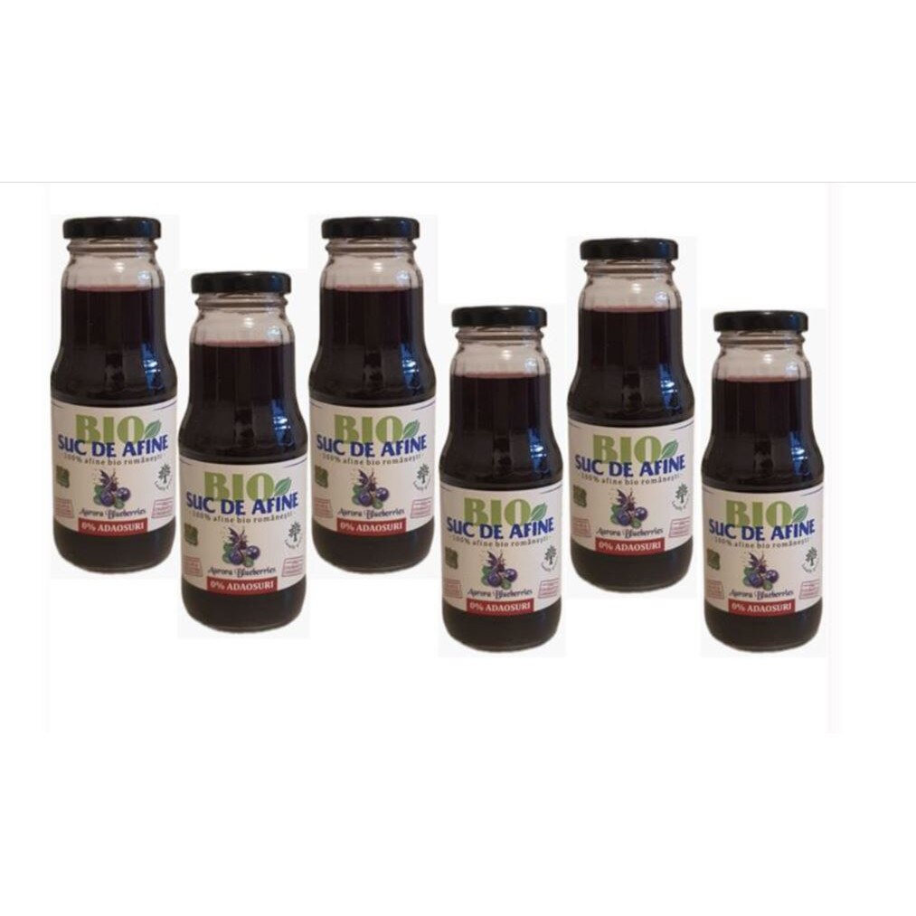 Pachet Suc Bio de Afine 6 sticle x 300ml, fara zahar, 100%fruct - eMAG.ro