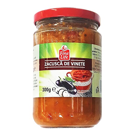 Zacusca de vinete 100% naturala, Fine Life, 300 g - eMAG.ro