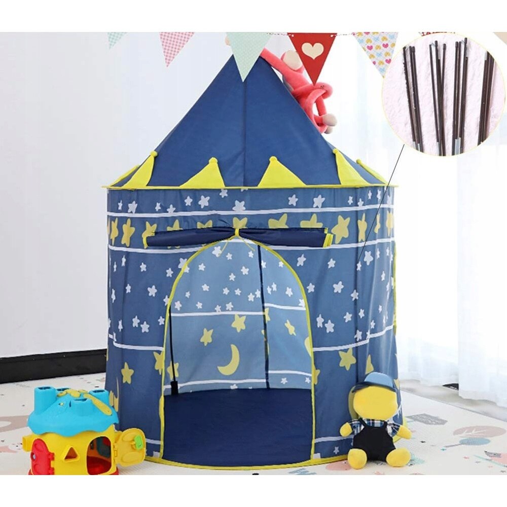 Cort de joaca copii, Castel, 135x105cm, Albastru - eMAG.ro