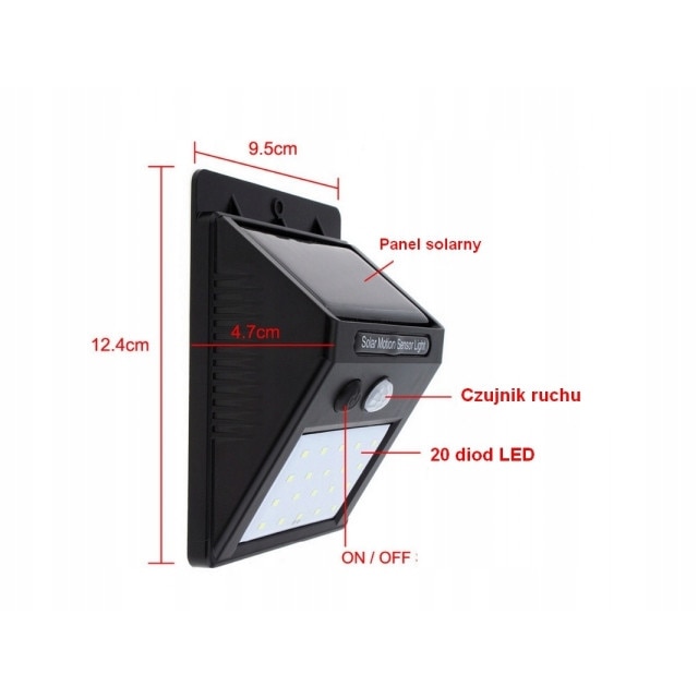 Lampa solara cu senzor de miscare, PRO, IP65, LED, Negru - eMAG.ro