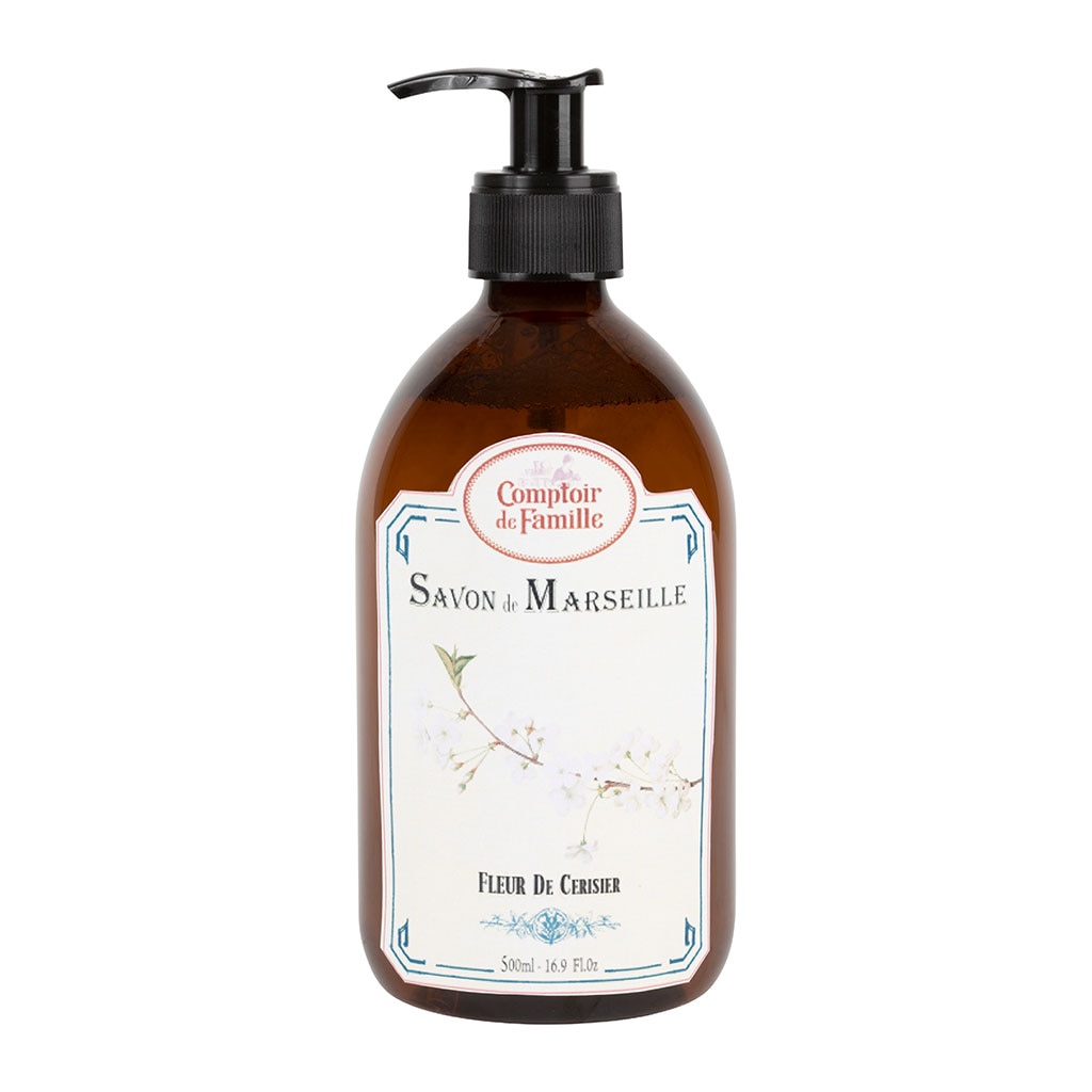 Sapun lichid de Marsilia cu Flori de Cires, 500ml, Comptoir de Famille - eMAG.ro