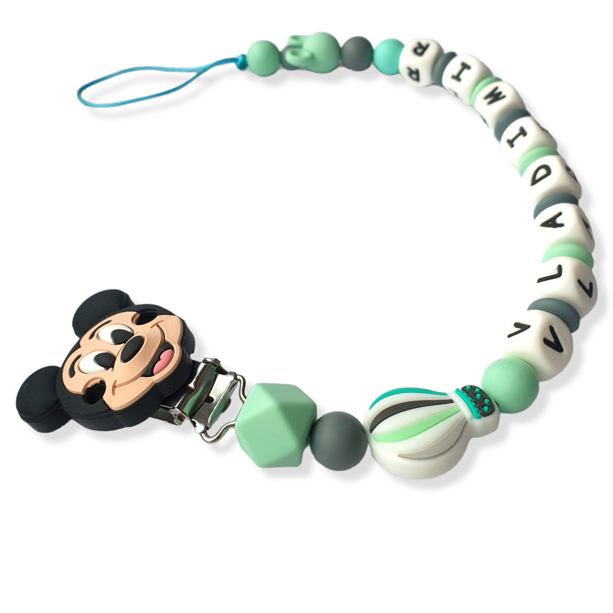 Lantisor personalizat pentru suzeta din silicon alimentar Mickey B ...