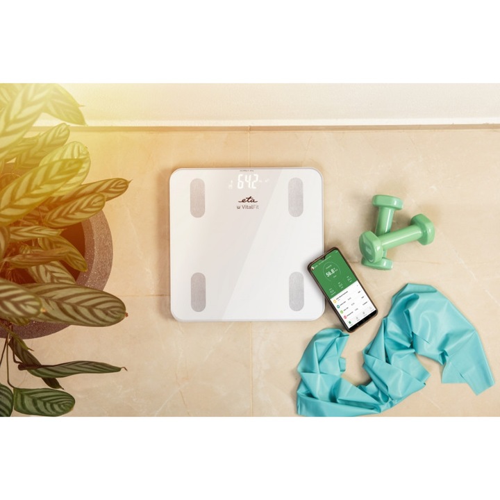 Cantar Smart ETA Vital Fit 6781 90000, 180 Kg, Bluetooth, Sticla ...