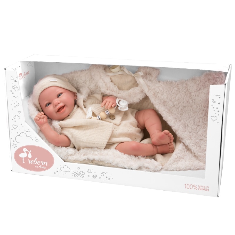 Papusa Reborn bebelus realist Arias Diego 45 cm Beige - eMAG.ro