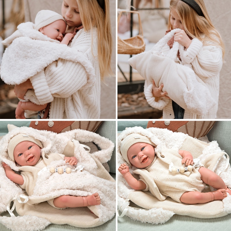 Papusa Reborn bebelus realist Arias Diego 45 cm Beige - eMAG.ro