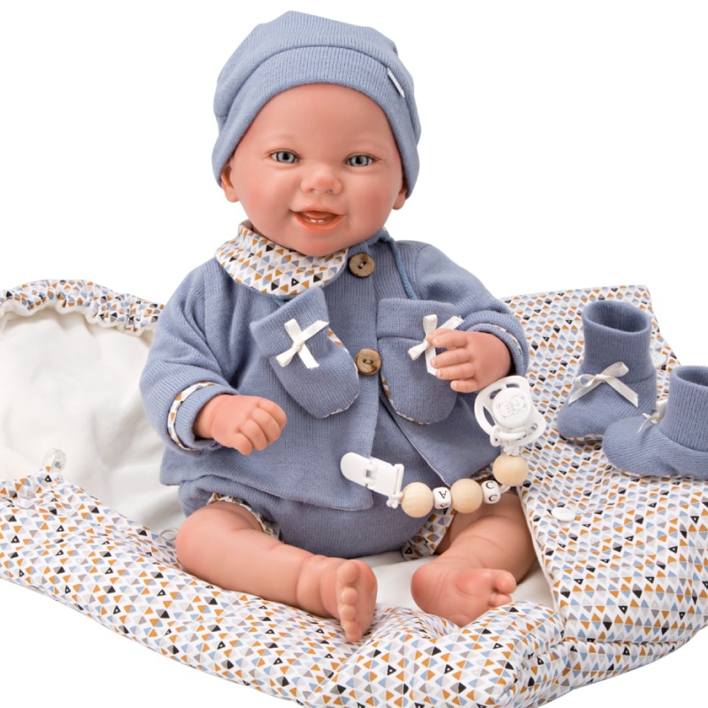 Papusa Reborn bebelus realist Arias Daniel 45 cm Blue - eMAG.ro
