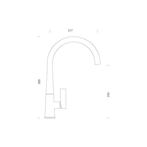 Едноръкохватков кухненски смесител Gota, висок чучур, керамичен патрон ...