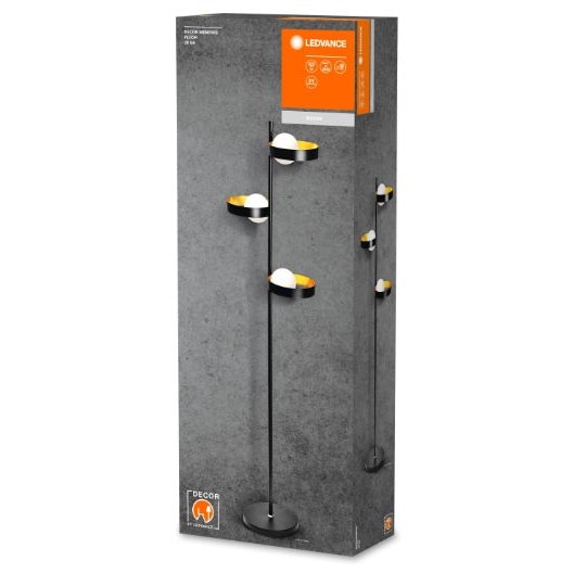 Lampadar de podea Memphis 3 X G9, Negru, Auriu, Soclu G9, becurile nu ...