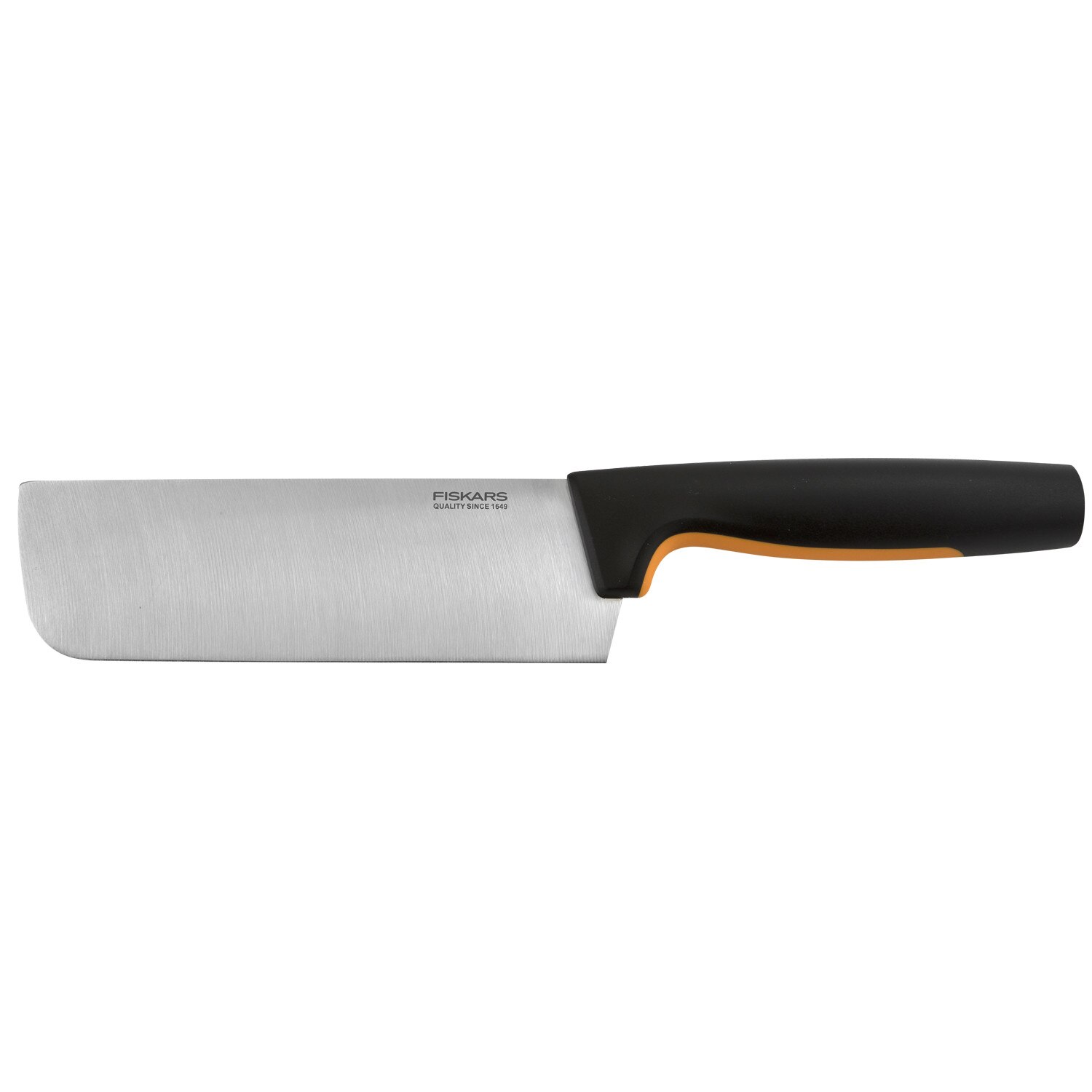 Cutit pentru legume, Nakiri, Fiskars, Inox, 16 cm, Negru/Portocaliu ...