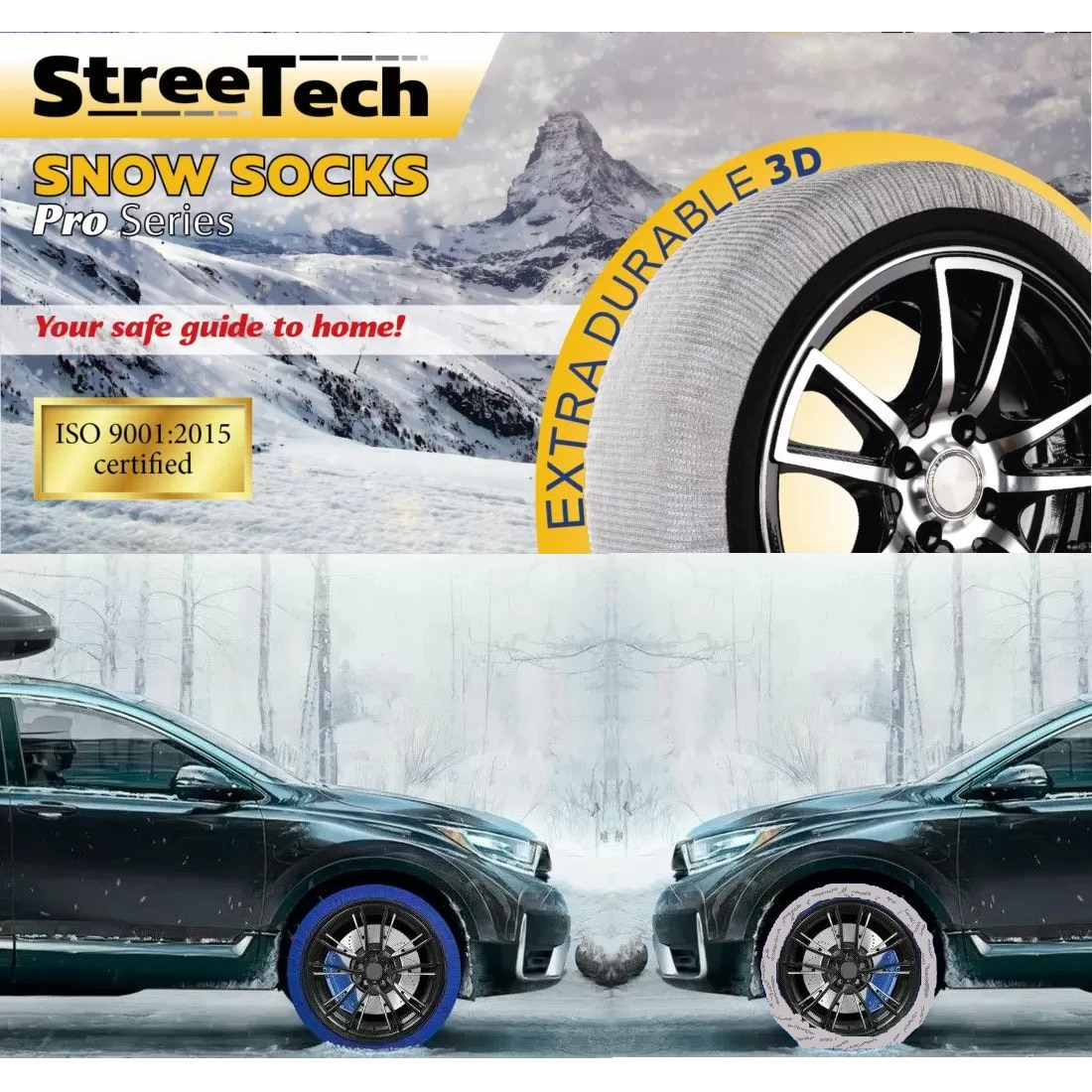 Streetech hólánc készlet, Textil, kék, L-es méret, 2 db - eMAG.hu