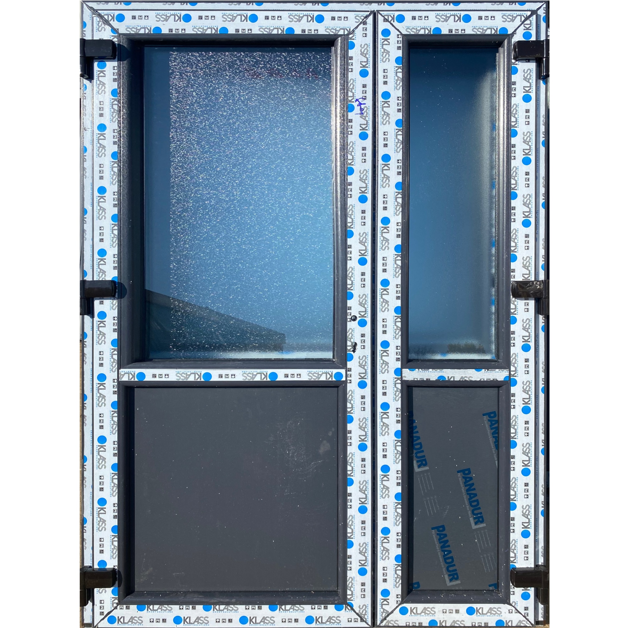 Usa de intrare, termopan, Dubla Hamburg antracit, 150x200 - eMAG.ro