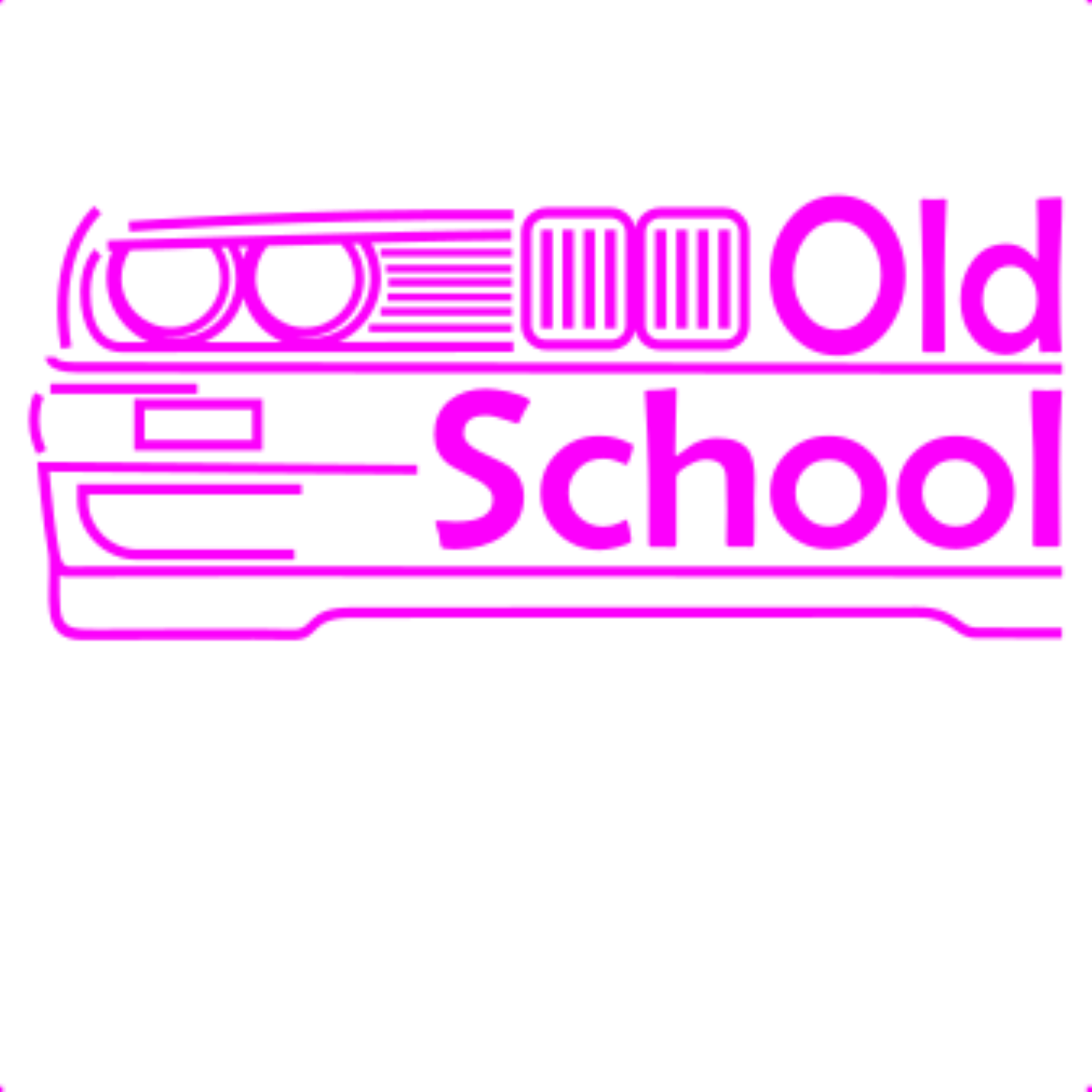 Sticker decorativ perete, auto si geam, Old School bmw, Roz, 25 cm ...