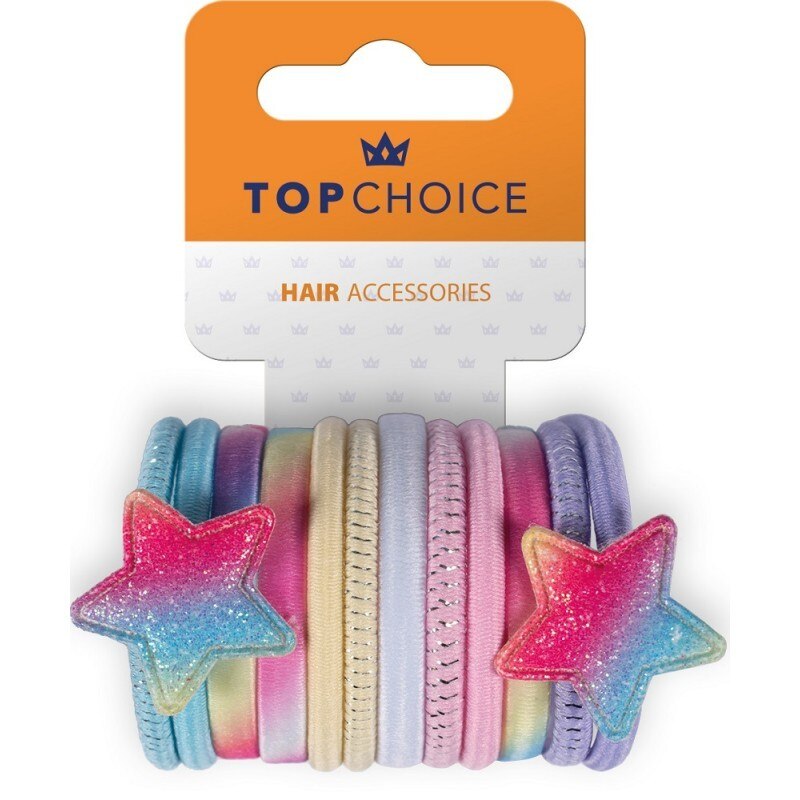 Set elastice de par, Top Choice, 12 bucati, Multicolor - eMAG.ro