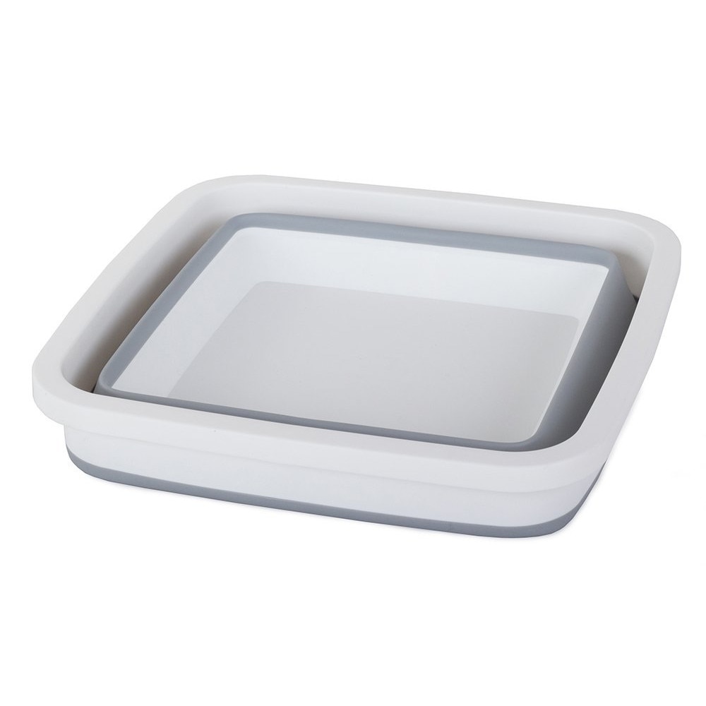 Recipient pliabil, Plastic/Silicon, Universal, 6l, 32x32x14cm Gri - eMAG.ro