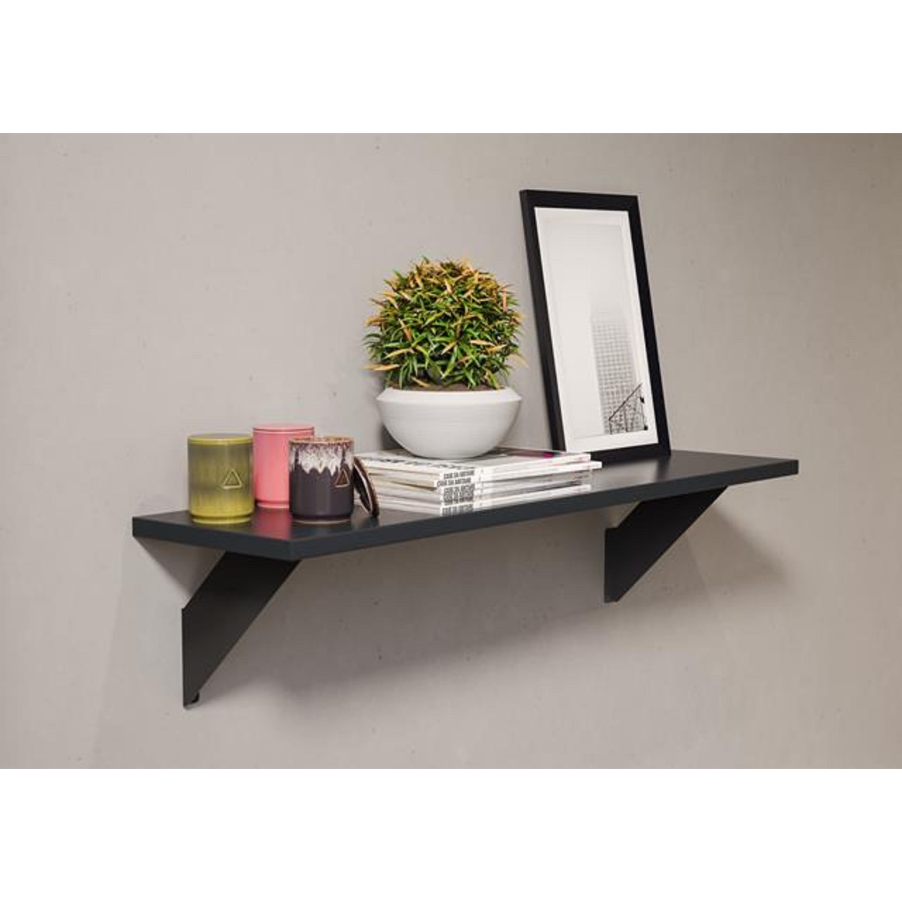 Set 2 Suport raft metalic model 1, 18x18 cm, otel, negru - eMAG.ro