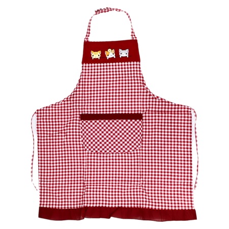 Sort de bucatarie, imprimeu carouri, NO7896, 68 x 78 cm, Rosu inchis ...