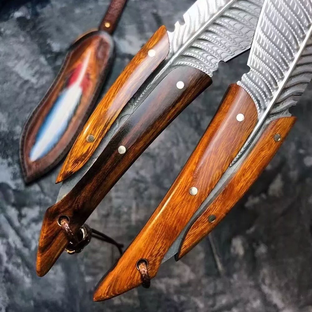 Cutit de vanatoare, Feather Series, lama 9.8cm din otel carbon VG-10 ...