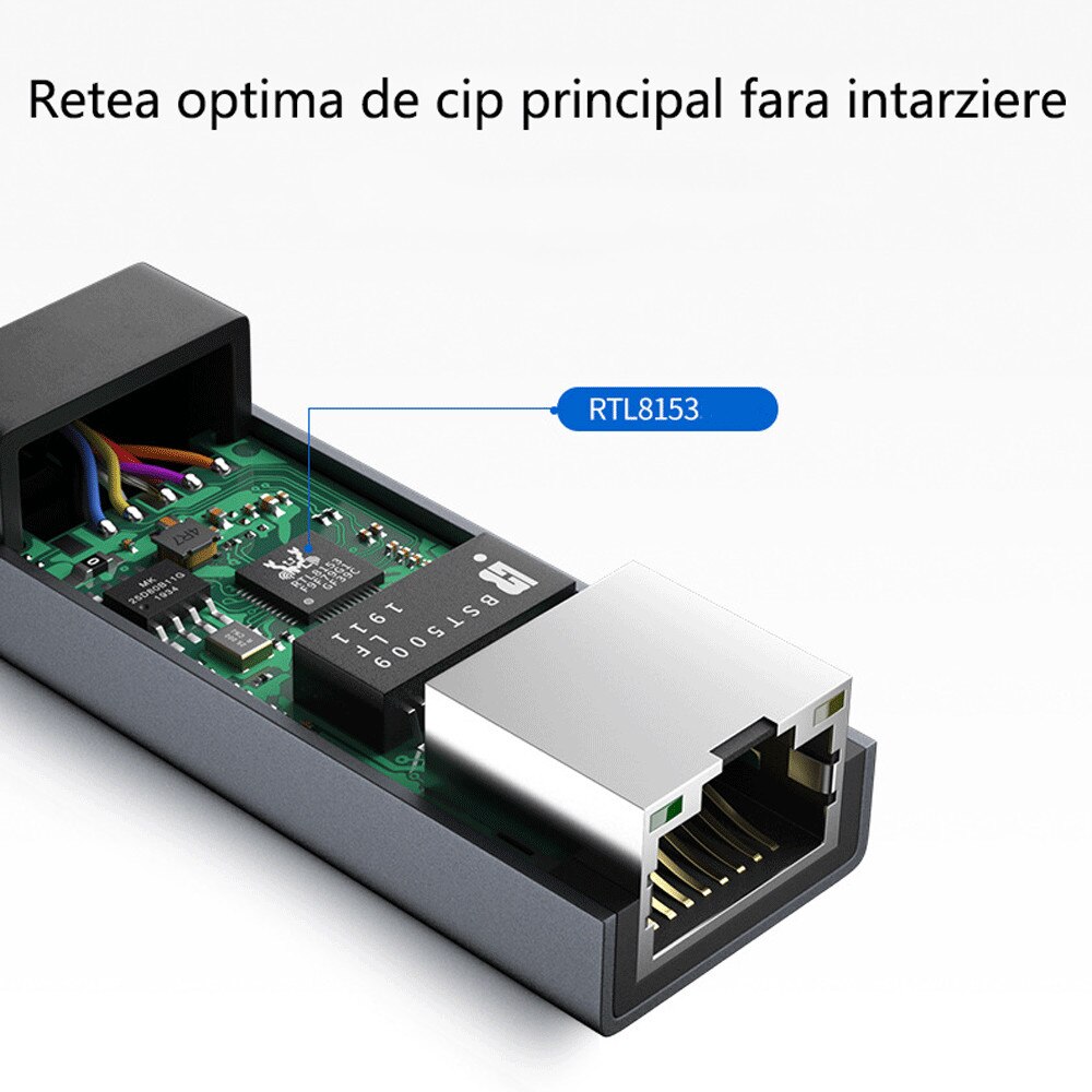 Adaptor, Vaxiuja, convertor USB3.0 tata la Gigabit LAN RJ45 Ethernet ...