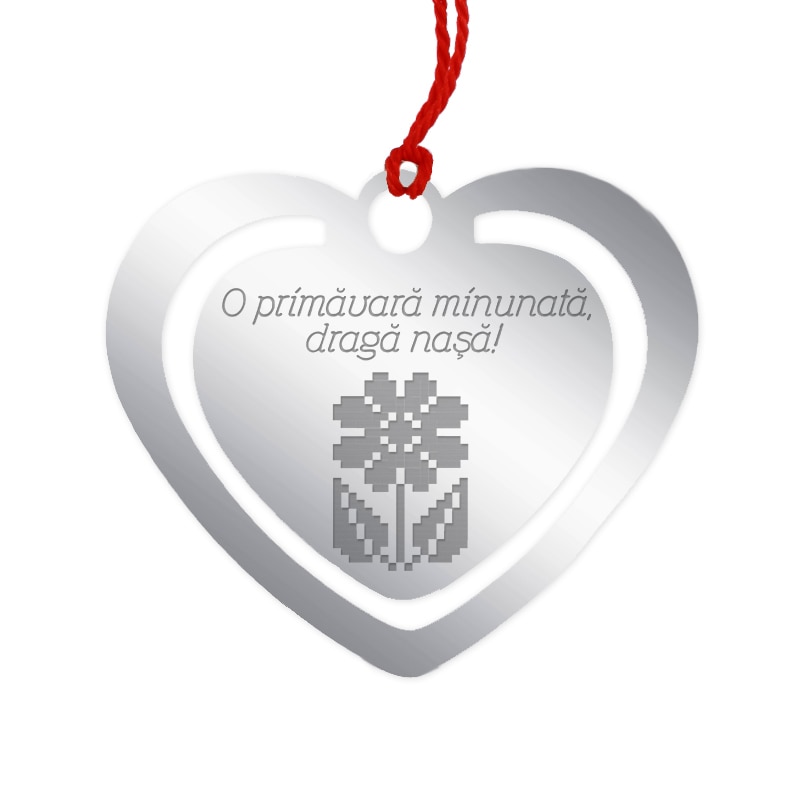 Martisor Semn de Carte Inox Inima Argintie Primavara minunata Nasa ...