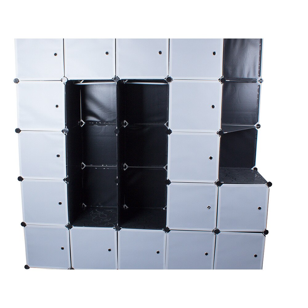 Dulap modular, Plastic, 180x180x46.5 cm, Negru/Alb - eMAG.ro