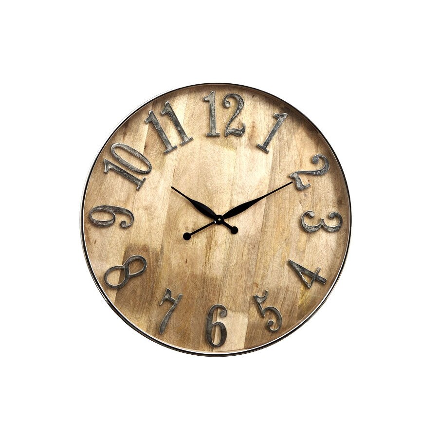 Ceas decorativ, Witek Home, Lemn, 76 cm, Bej - eMAG.ro