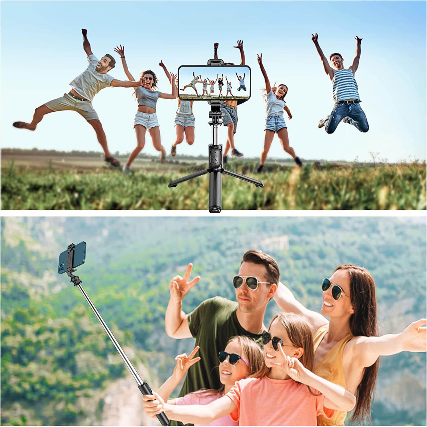Selfie Stick 3 In 1 Vaxiuja Bluetooth Telecomanda Detasabila