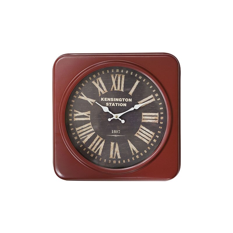 Ceas decorativ, Witek Home, Metal, Rosu - eMAG.ro