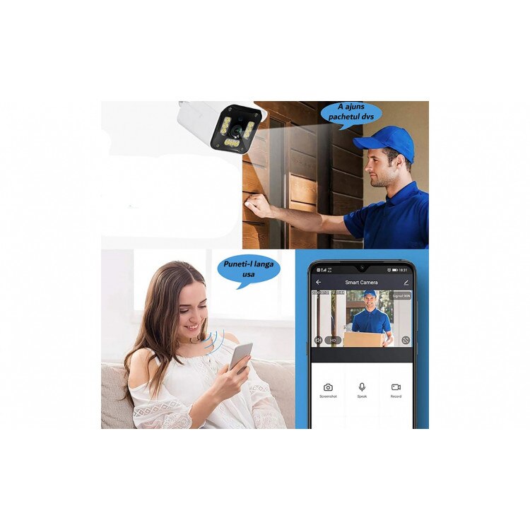 Camera de Supraveghere Inteligenta Andowl, IP WiFi FullHD 1080P, Cu ...