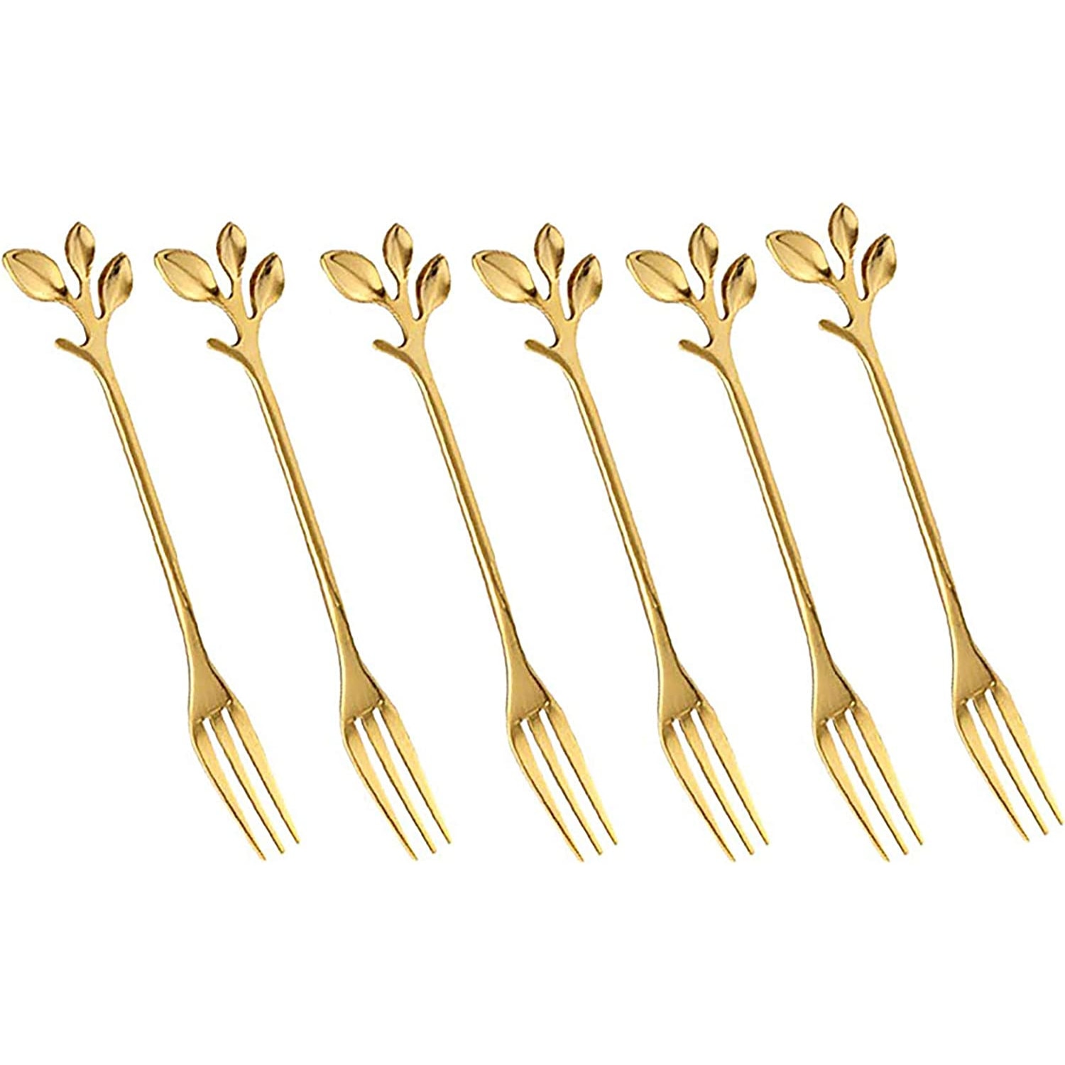 Set 6 Furculite Desert Gold, Model Frunze, 12.5 Cm - eMAG.ro