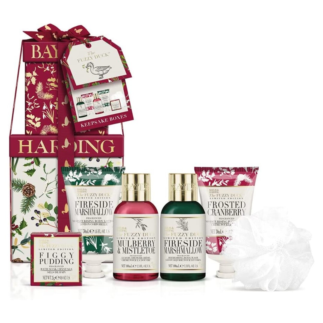 Set Cosmetice pentru baie The Fuzzy Duck Winter Wonderland cu burete de ...