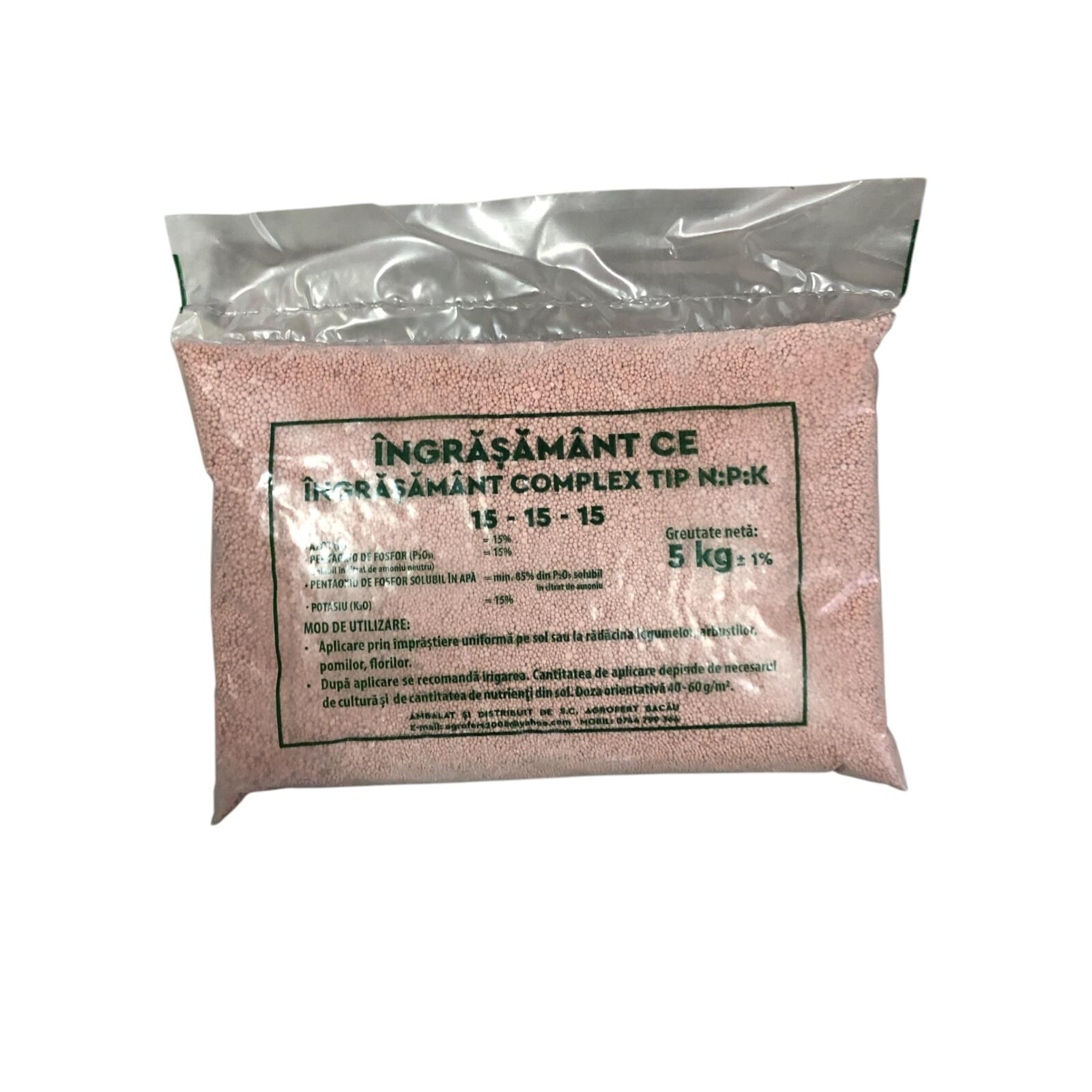 Ingrasamant universal complex, NPK 15-15-15 granulat, 5 kilograme - eMAG.ro