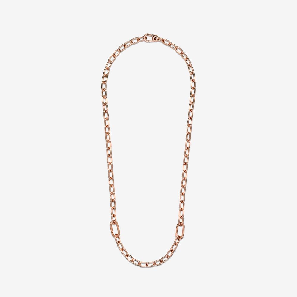 Colier Pandora tip lant cu verigi ME Aur Roz 14k - 50cm - eMAG.ro