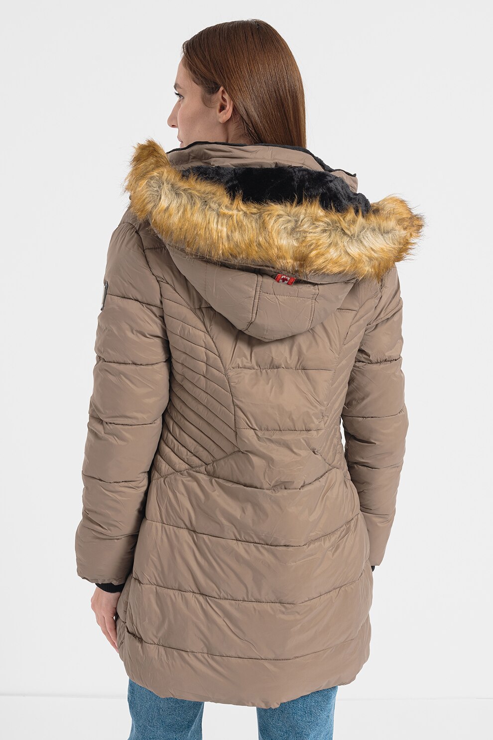 Anapurna, Geaca matlasata cu garnitura de blana sintetica Bolmen - eMAG.ro