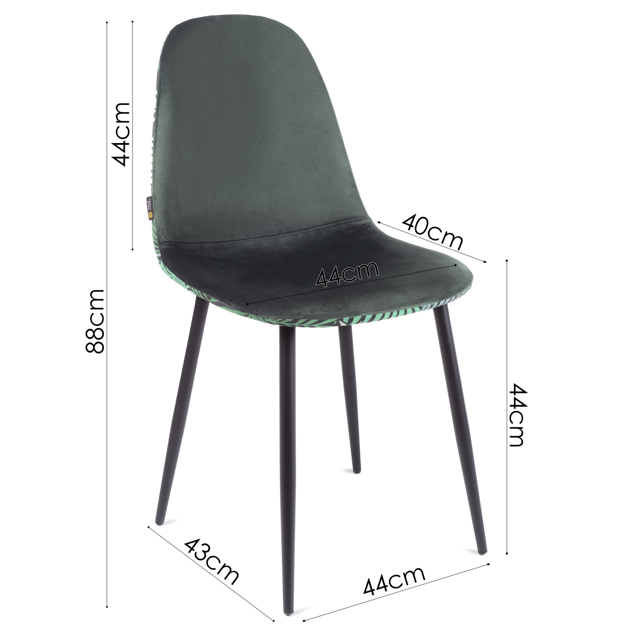 Scaun tapitat, Gold Label, Metal, Verde - eMAG.ro