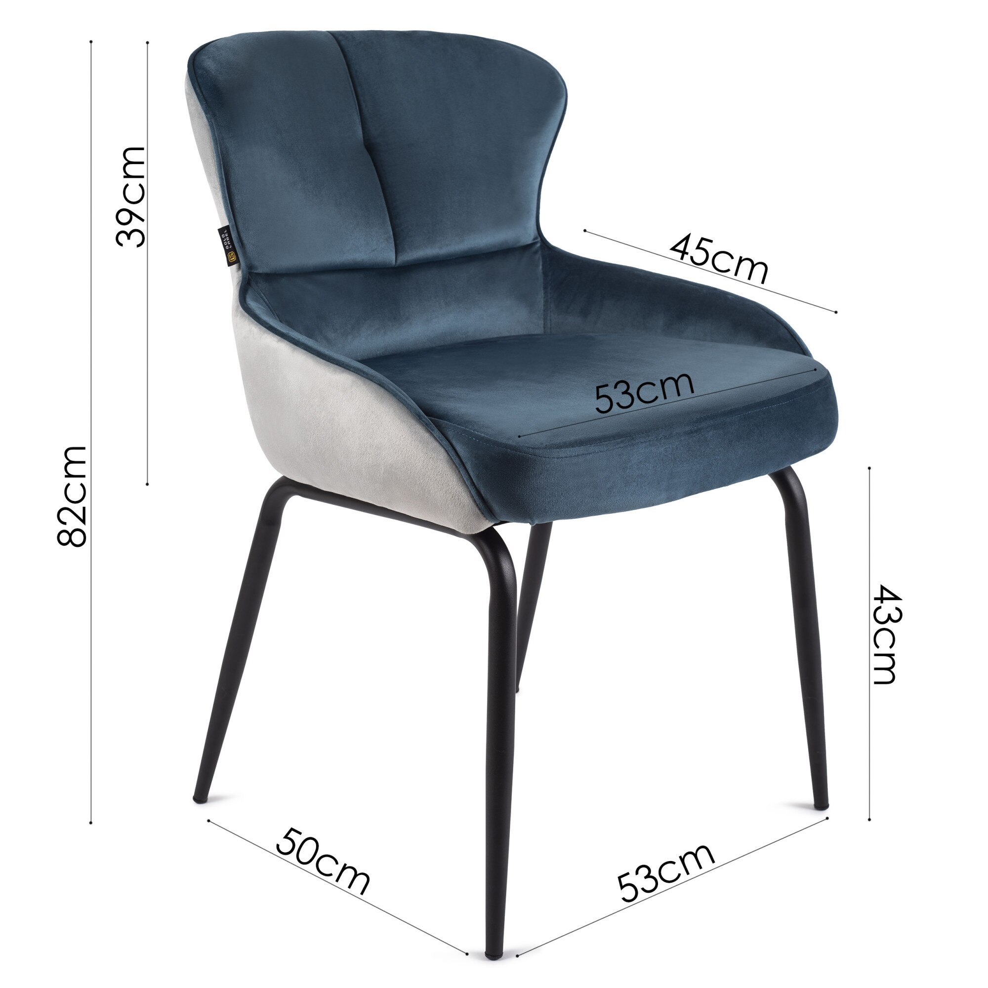 Set 4x fotolii Milano, Gold Label, 82x53x50 cm, Navy - eMAG.ro