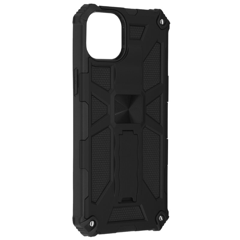 Калъф, съвместим с iPhone 14 Plus, бъмпер с магнитен пръстен, черен ...