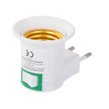 Adaptor de retea, Zola®, cu intrerupator pentru bec, E27, alb, fara bec ...
