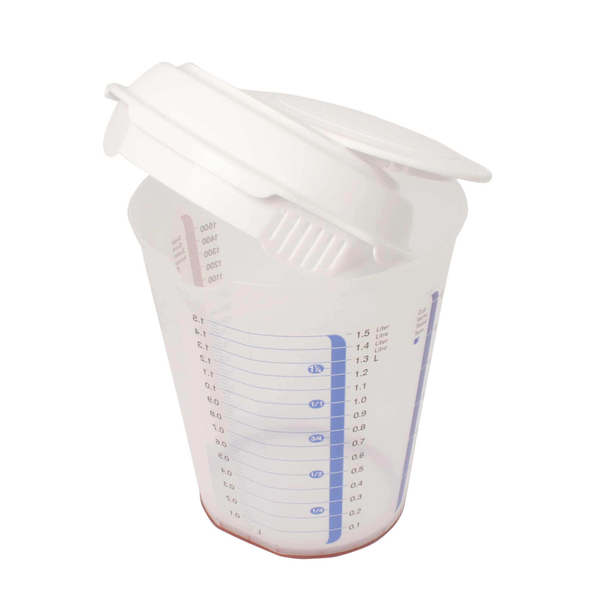 Cana gradata, pana la 1500g si 1.5 litri, cu capac, 2 in 1 ...