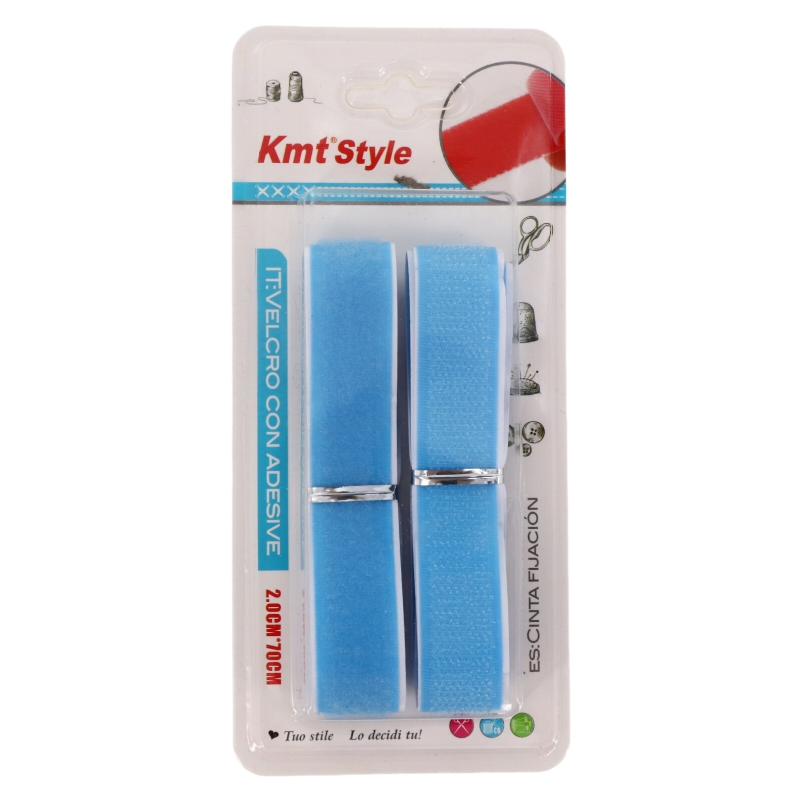 Banda Velcro cu scai / arici, 2 x 70 cm, NO399, Albastru - eMAG.ro