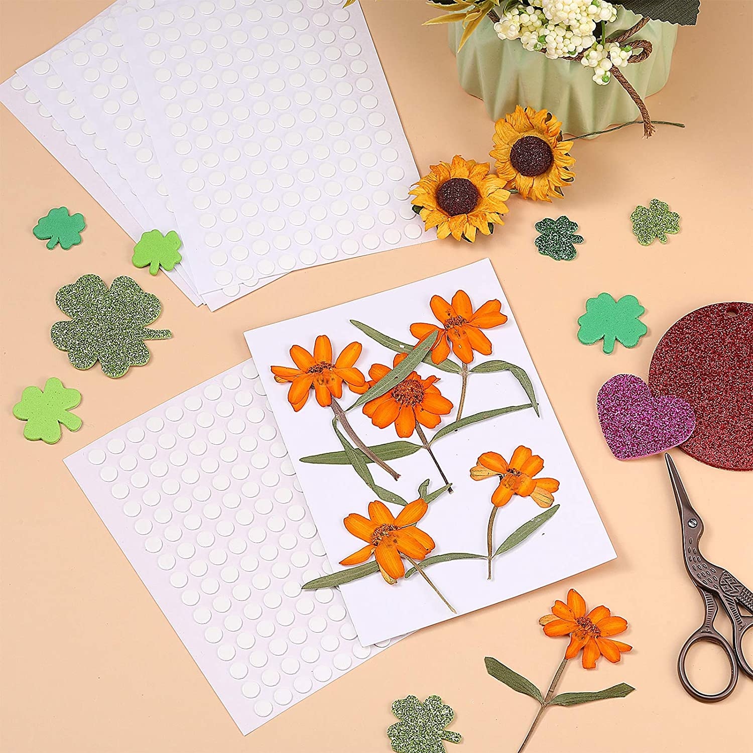 Set 60 buline din Banda Dublu Adeziva Diametru 1,2 cm Transparente G ...