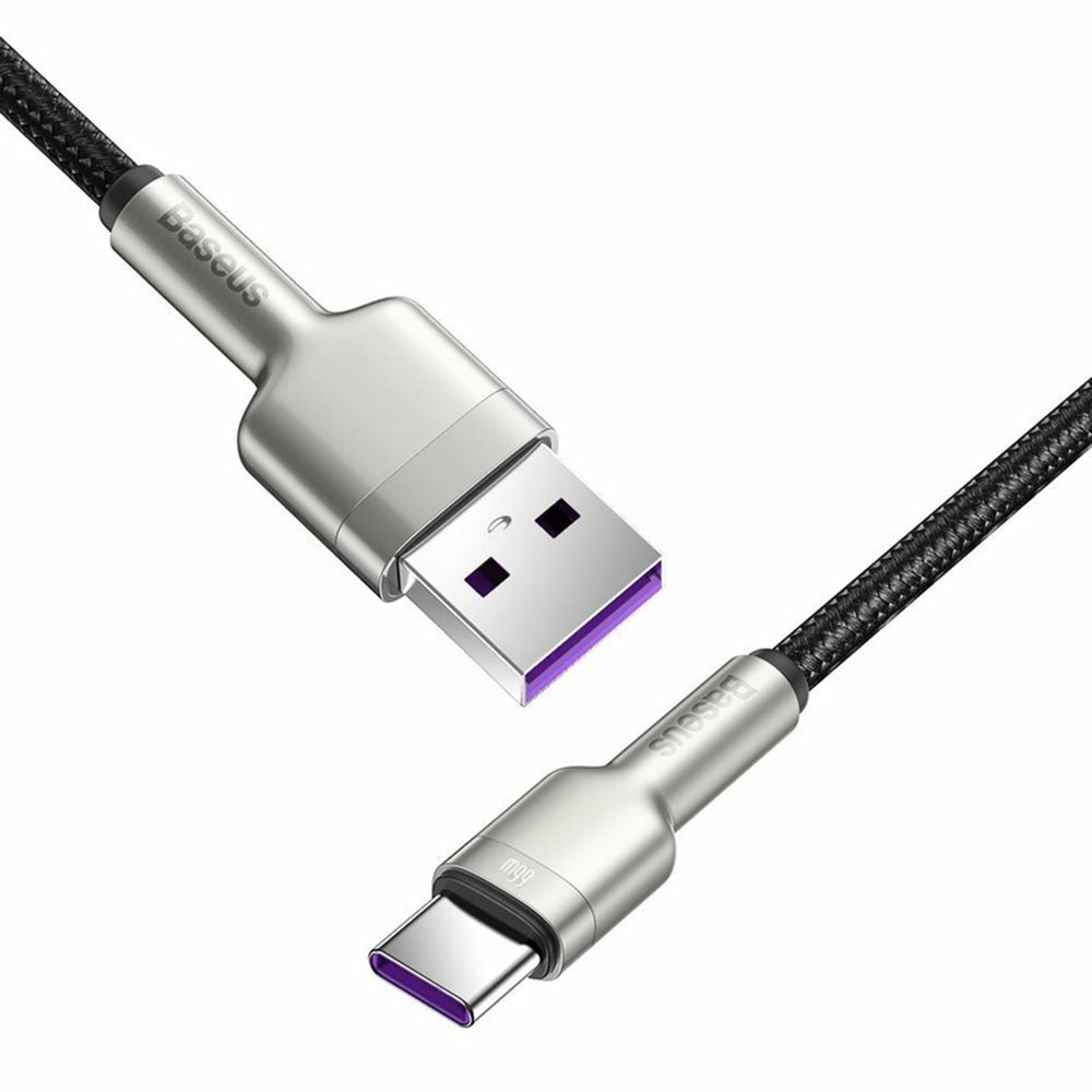 Cablu de date / incarcare Series Metal USB la USB-C de 2m, 66W, Baseus ...