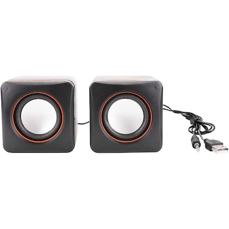 Set 2 boxe PC, 2.0, Jack/USB, 5W, 7 x 7 x 6.8 cm, Negru - eMAG.ro