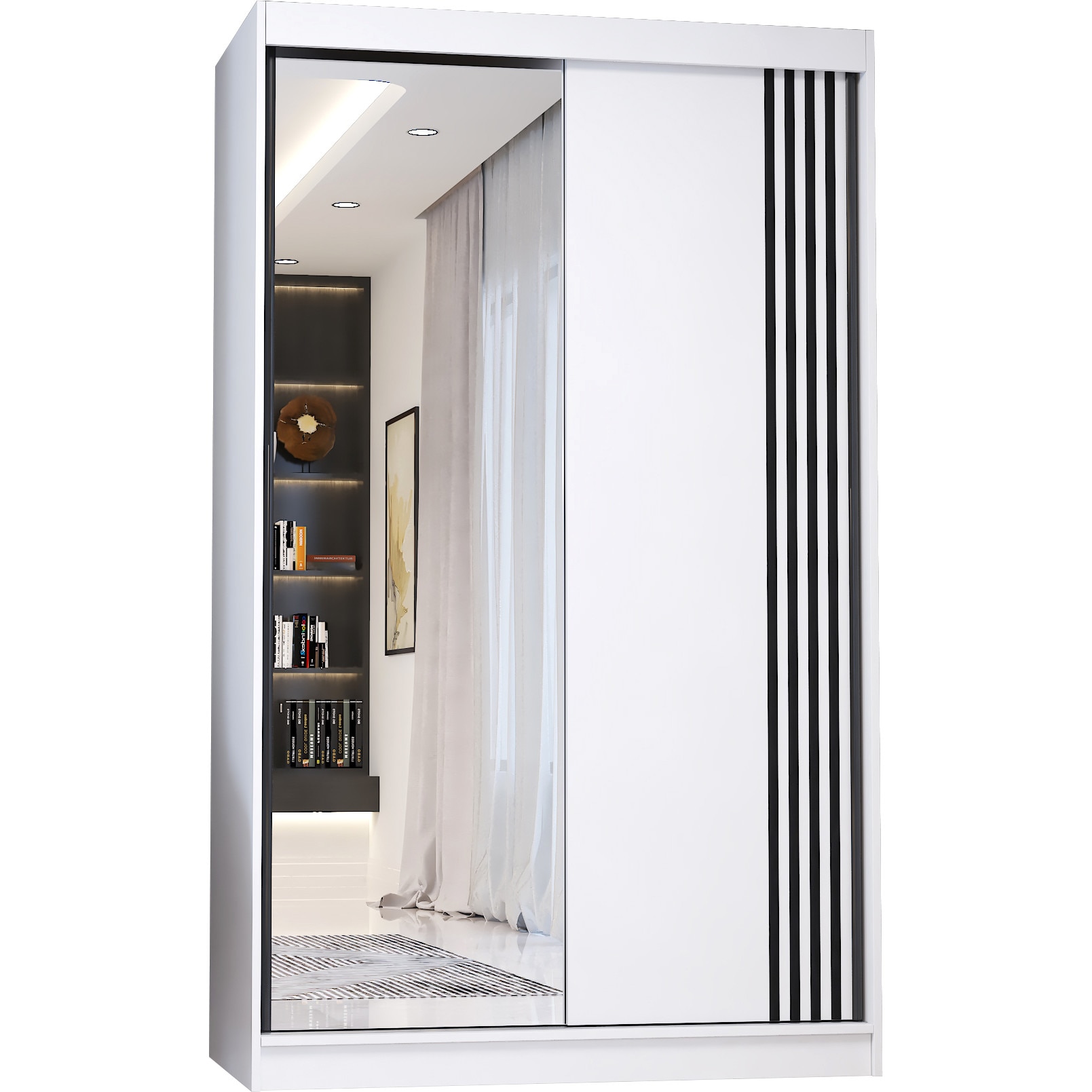Dressing Neomi alb, 120x200x61 cm, Usi culisante - eMAG.ro