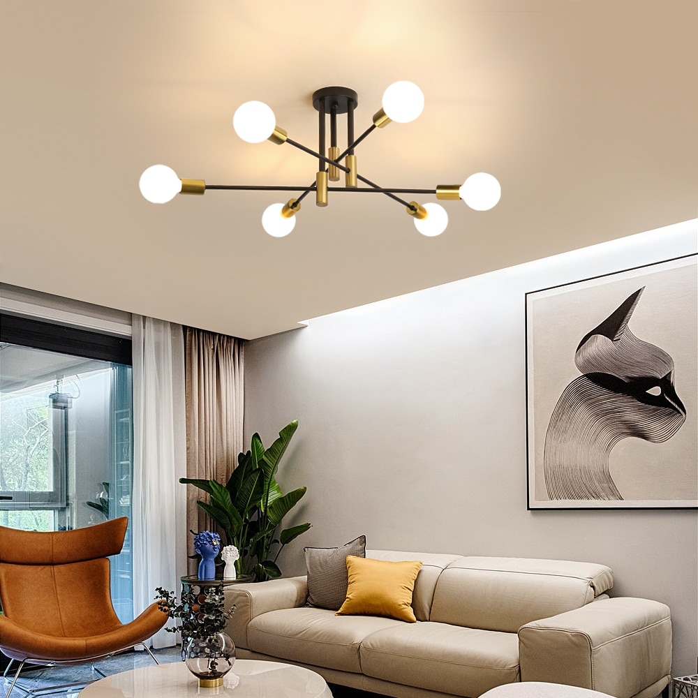 Candelabru modern Nordic, Toolight, Fier, E27, Negru - eMAG.ro