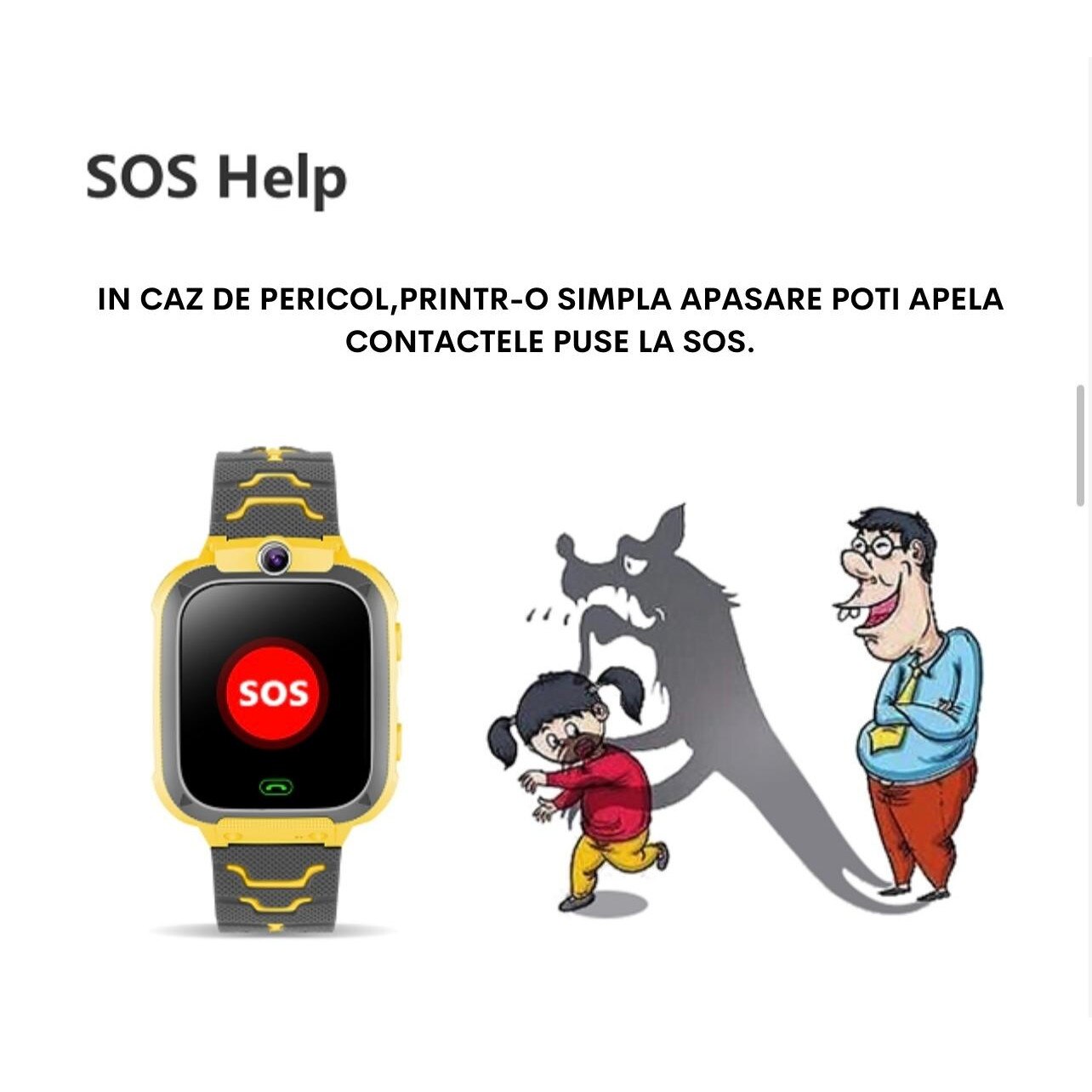 Ceas Smartwatch Copii IOPA™️ cu 7 Jocuri incluse, Functie Telefon ...